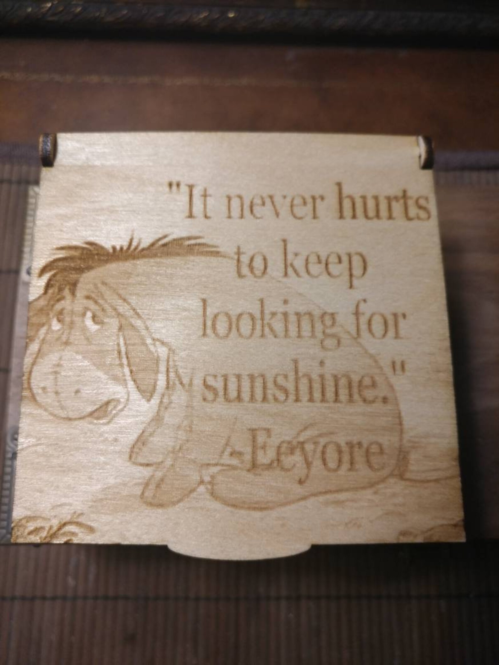 Inspirational Eeyore Boxes Laser Cut and Engraved on Wood - Etsy