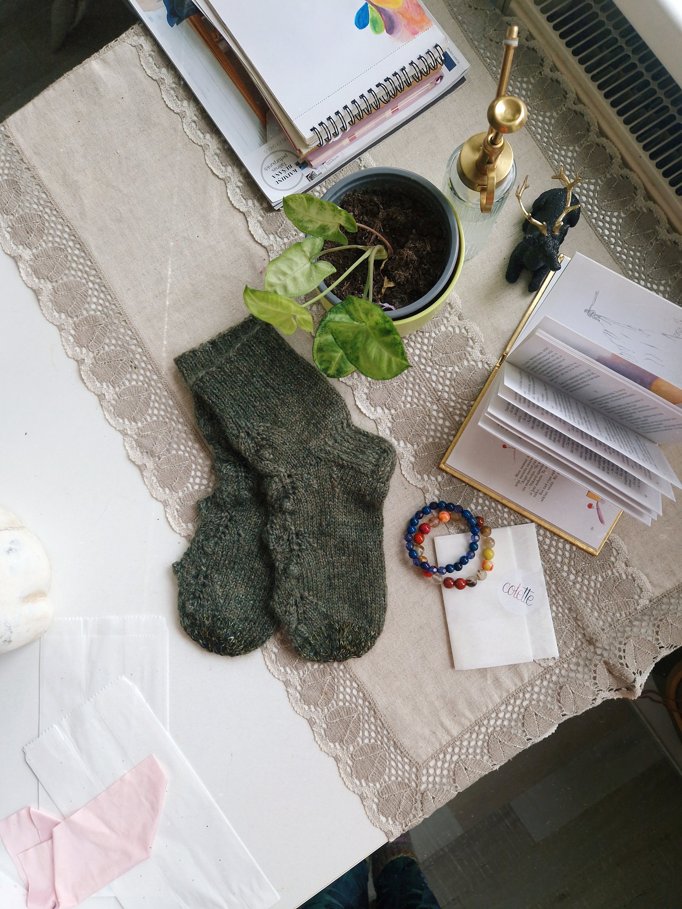 Sage Green Woodland Women Socks Warm Wooly Knitting Classy Elegant ...