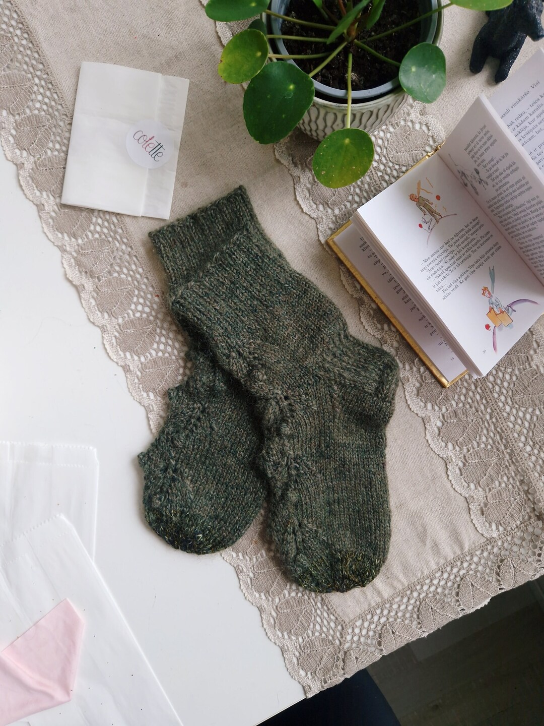 Sage Green Woodland Women Socks Warm Wooly Knitting Classy Elegant ...
