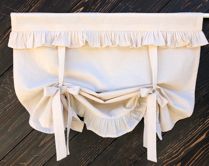 Balloon Curtain Valance Ruffle Kitchen Curtain Panels Valance Shabby ...