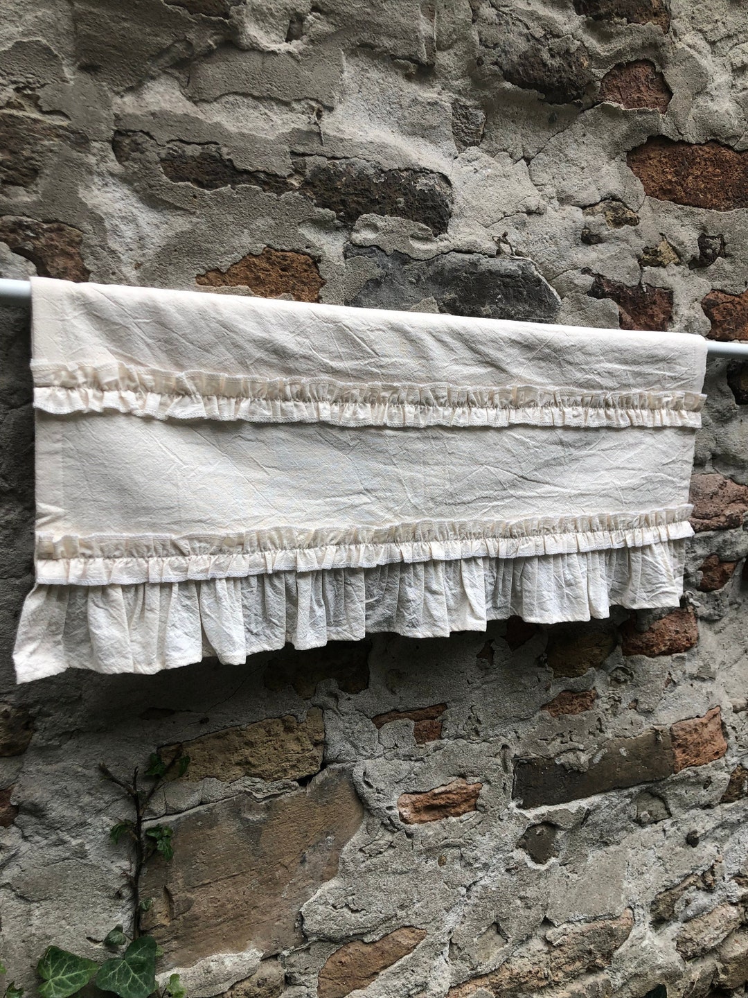 Cottage Valance Natural Beige or White Cotton Country French Curtain ...