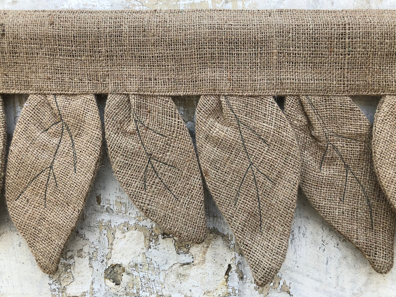 Burlap Curtains Primitive Valance Botanical Curtain Bohemian - Etsy