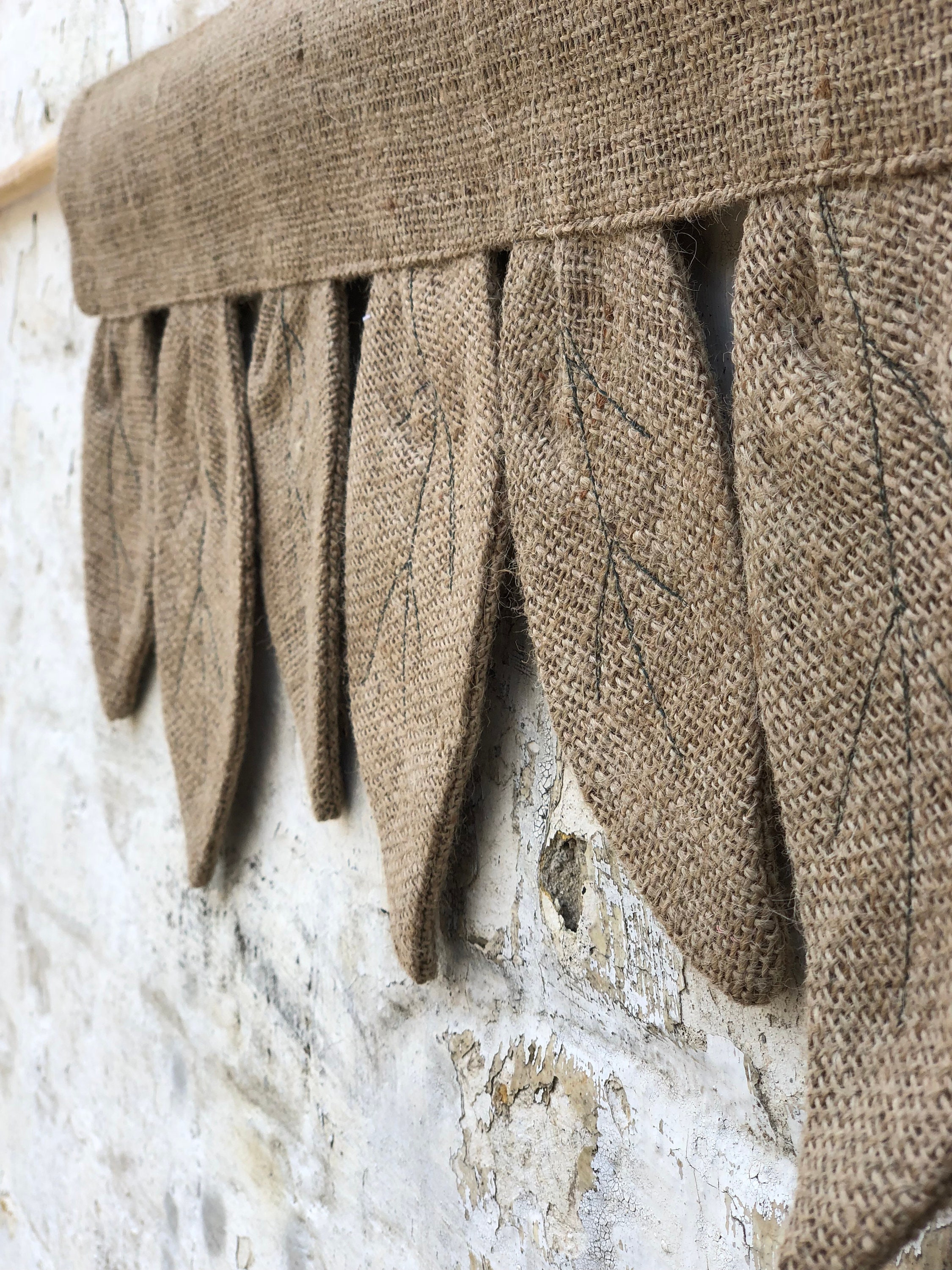 Burlap Curtains Primitive Valance Botanical Curtain Bohemian - Etsy