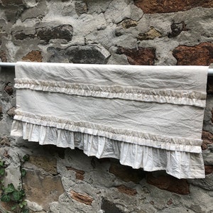 Cottage Valance Natural Beige or White Cotton Country French Curtain ...