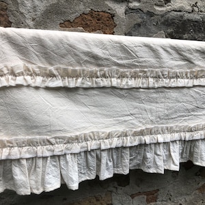 Cottage Valance Natural Beige or White Cotton Country French Curtain ...