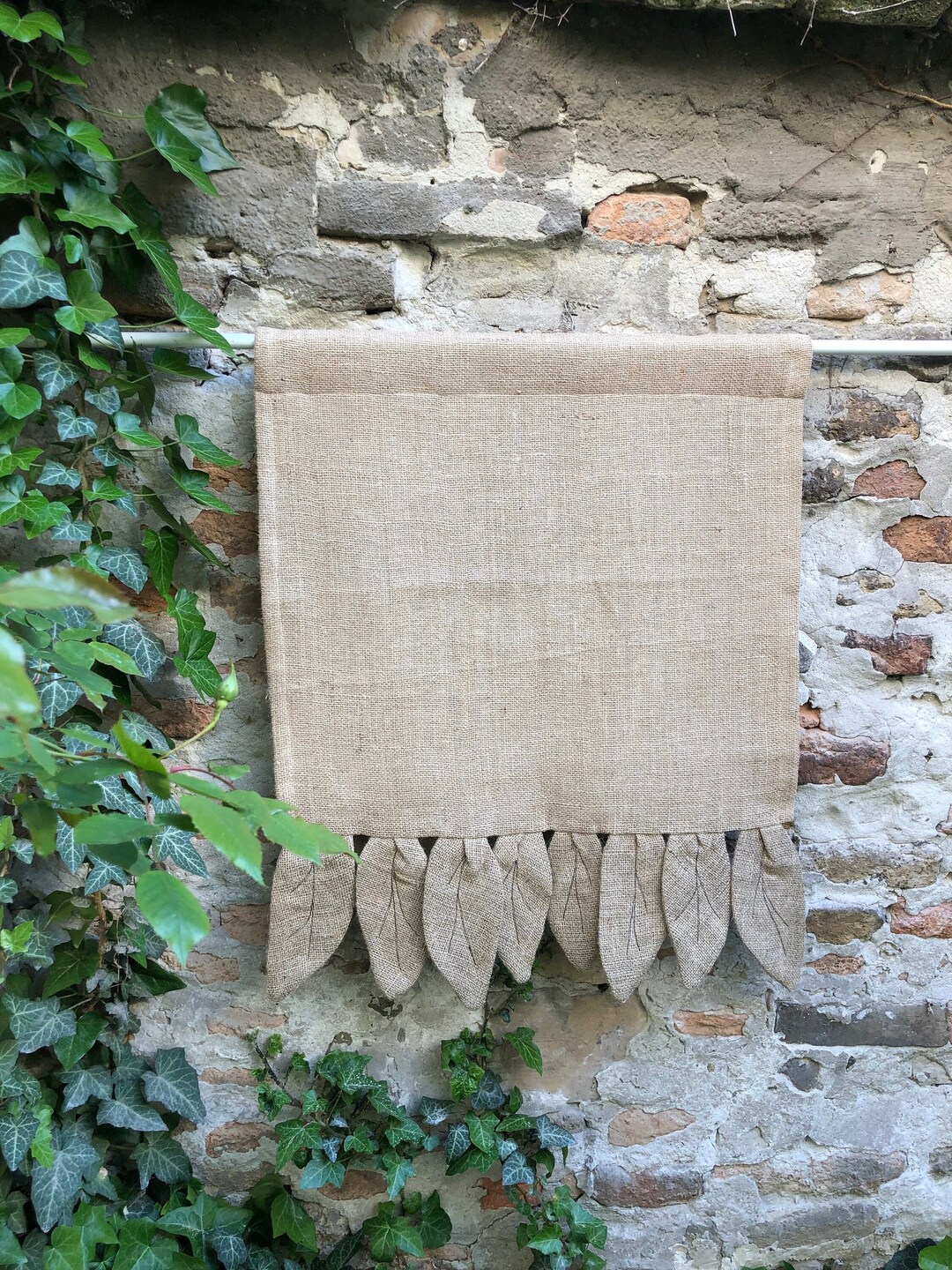Lined Natural Burlap Window Curtain Jute Door Curtains Bohemian Rustic ...