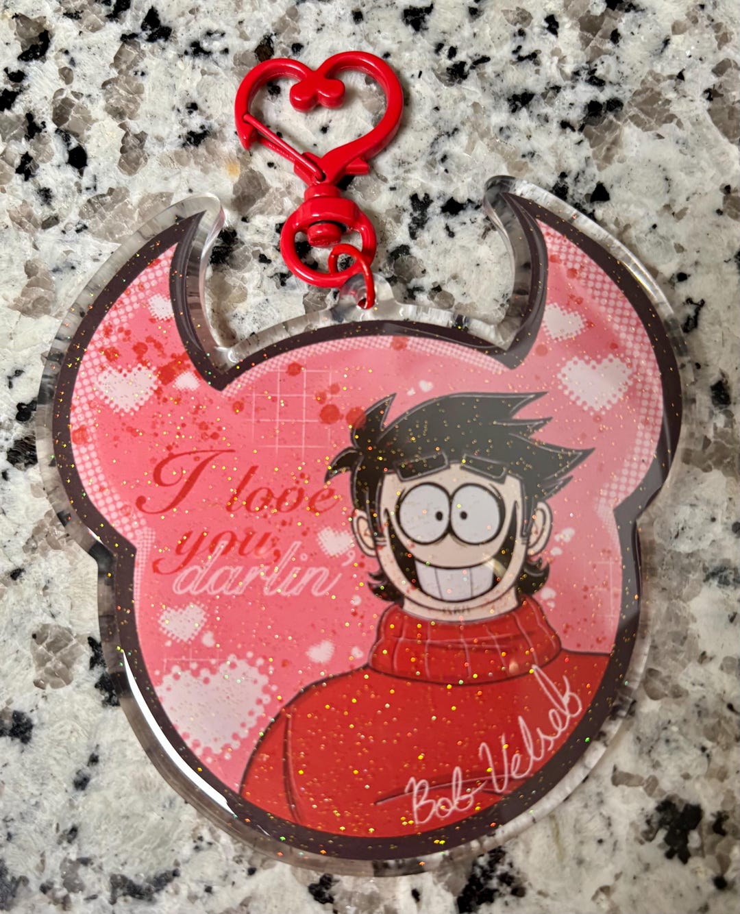 3.5 Inch Bob Velseb Spooky Month Glitter Valentine’s Day Keychain - Etsy