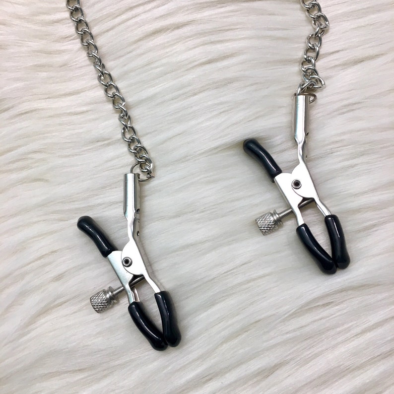 Nipple Clamp With Chain Nipple Clips Bdsm Toy Kink Fetish Etsy