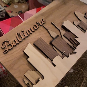 Custom City Skyline Multilayer Wood Sign - Personalized Housewarming ...