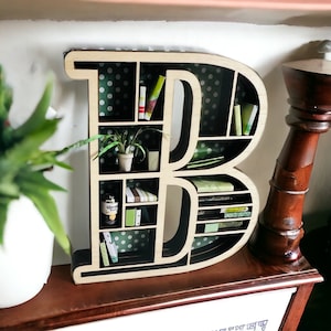 Custom Initial Miniature Bookshelf: Book Lover Gift, Book Nook Decor - Etsy