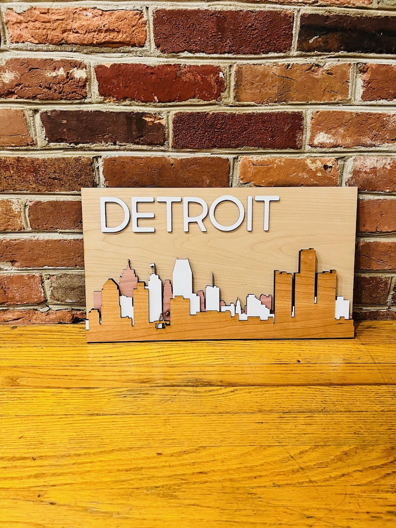 Custom City Skyline Multilayer Wood Sign - Personalized Housewarming ...