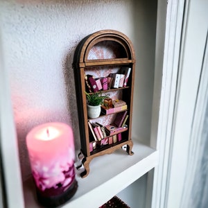 Tiny Desk Decor Miniature Bookshelf Book Nerd, Gift for Book Nook, Mini ...