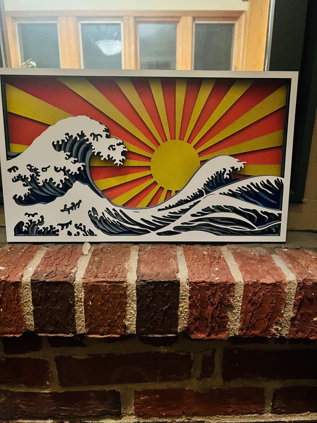 The Great Wave 3D Wood Sign Beach House Art Wall Art Ocean - Etsy