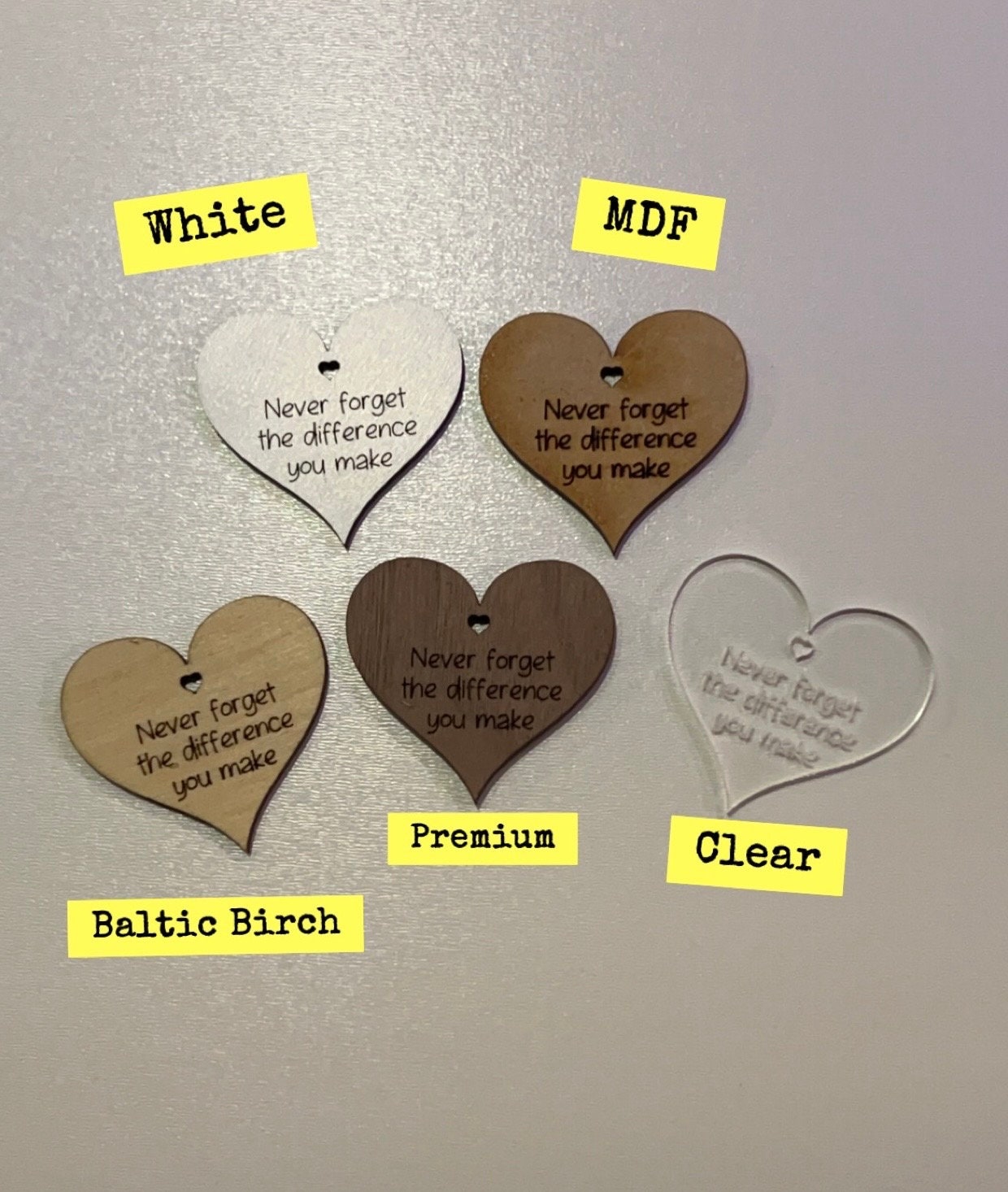 Heart Appreciation Tokens - Never Forget the Difference Heart Tokens ...