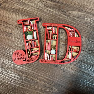 Custom Alphabet Initial Book Lover Miniature Bookshelf - Great Gift for ...