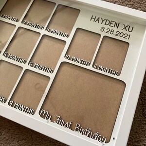 Custom First Year Photo Frame for Babies - Monthly Milestones Month 1 ...