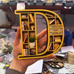 Custom Alphabet Initial Book Lover Miniature Bookshelf - Great Gift for ...
