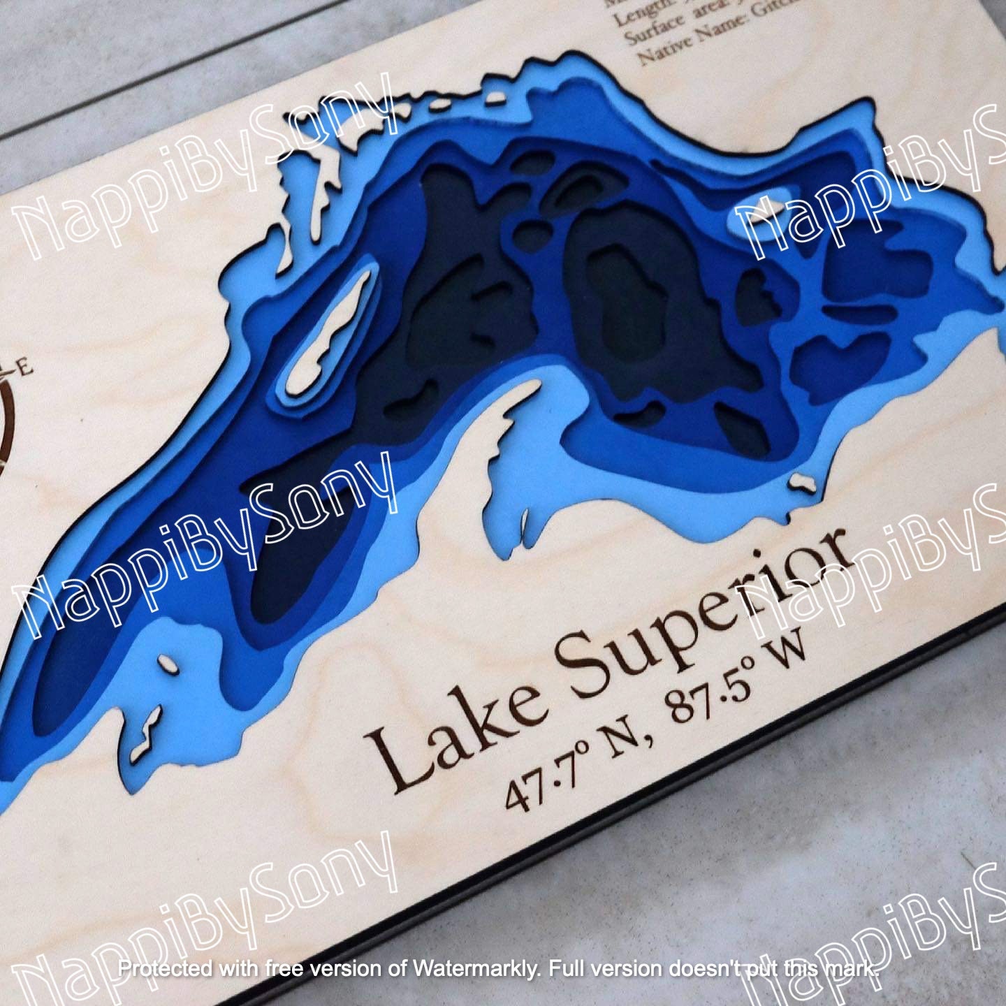 Digital File Lake Superior Depth Map SVG PDF PNG Laser - Etsy Finland