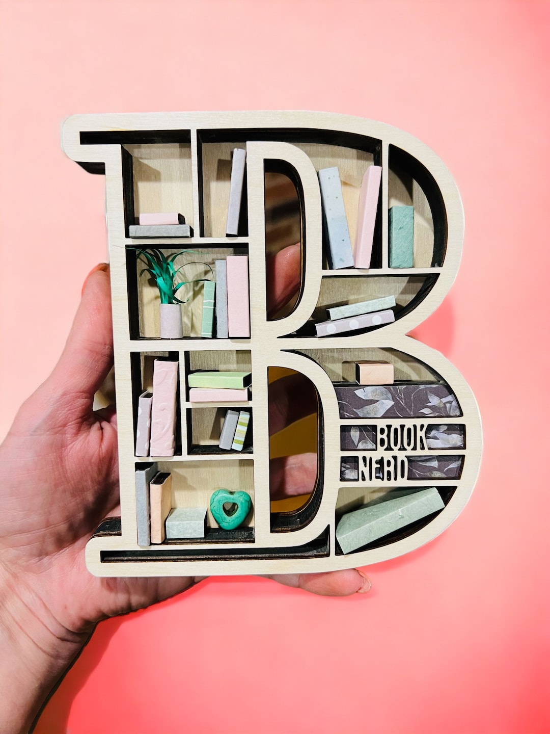 Custom Initial Book Lover Miniature Bookshelf - Give Your Favorite Book ...