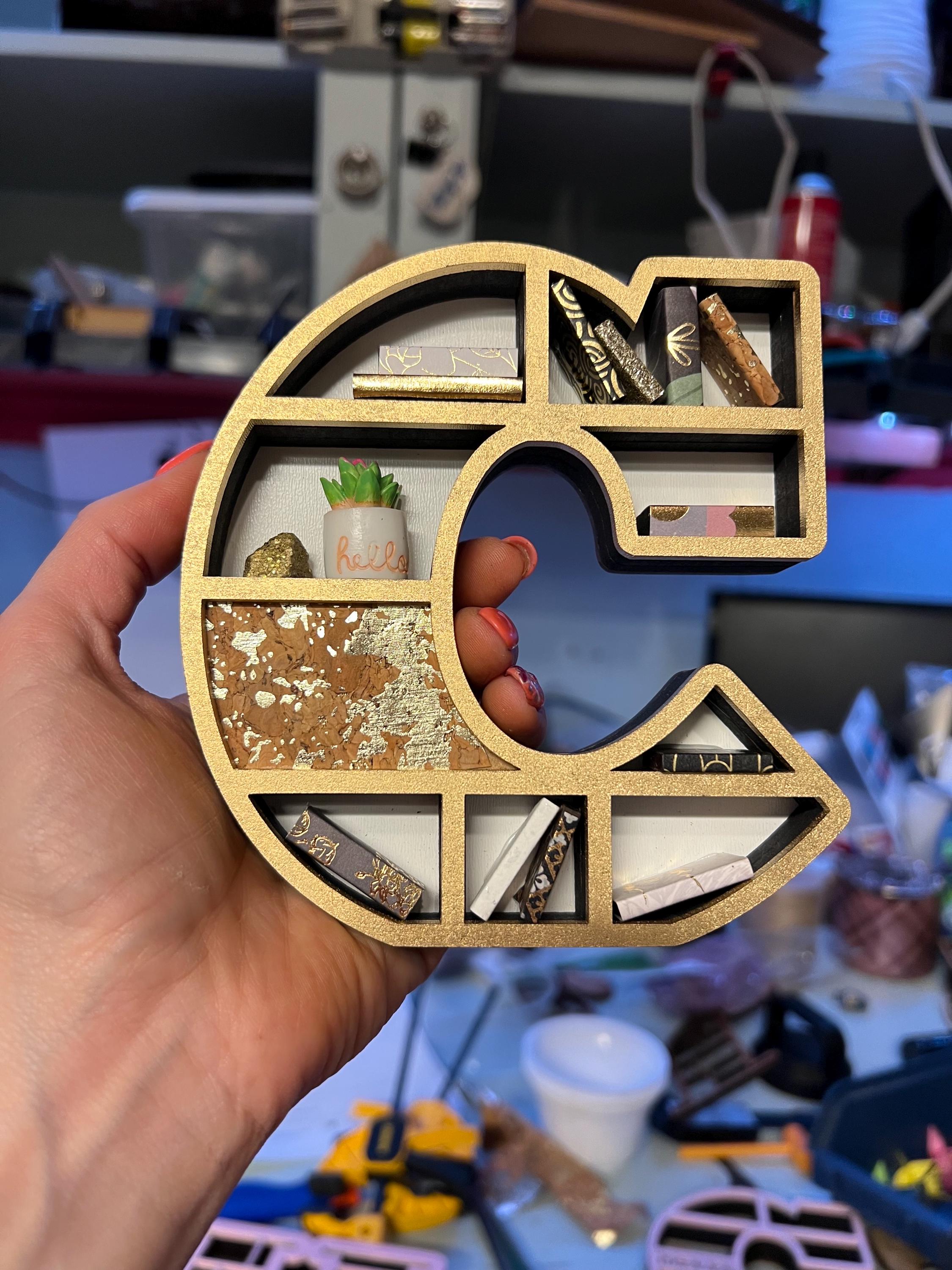 Custom Alphabet Initial Book Lover Miniature Bookshelf - Great Gift for ...