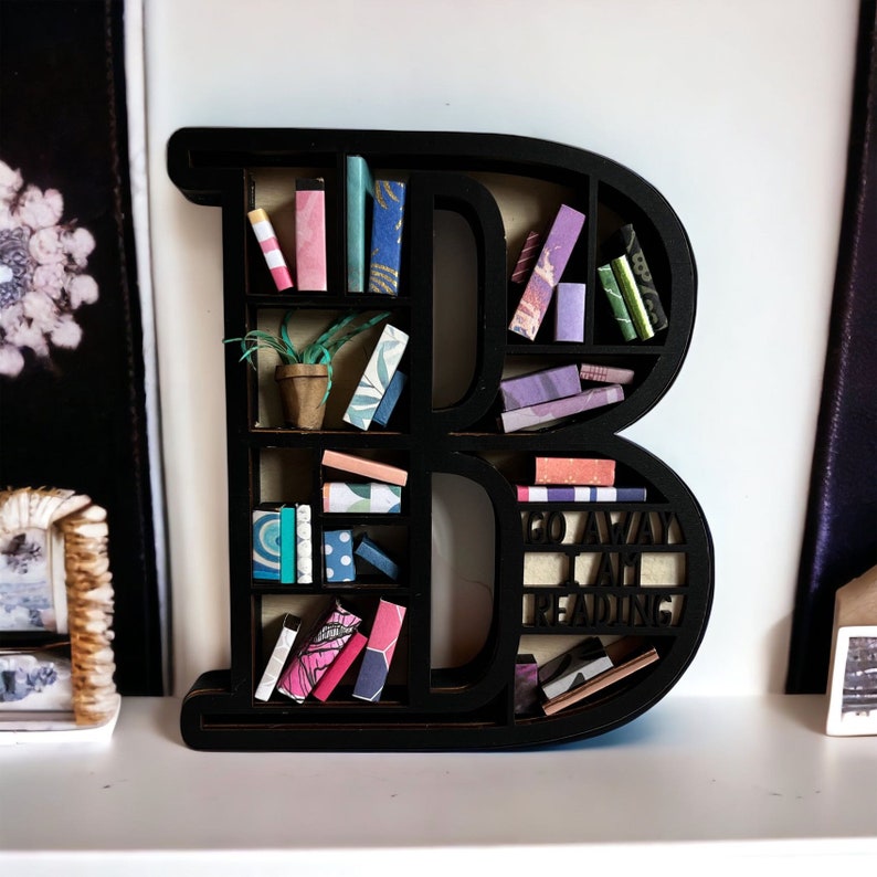 Custom Initial Miniature Bookshelf - Unique Gift for Family or Friend ...