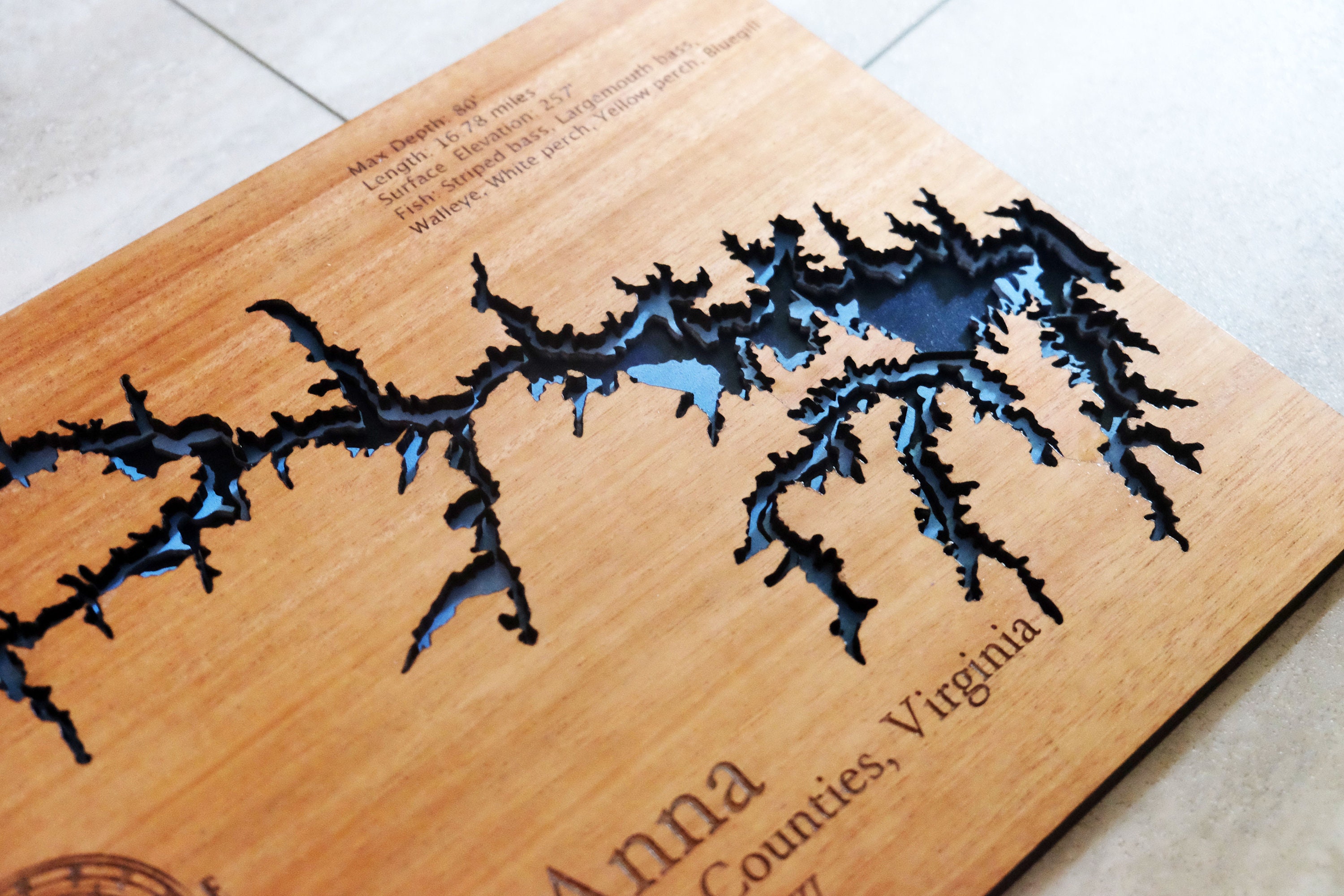 3D Wood Sign Lake Anna Wooden Map Housewarming Gift Lake - Etsy