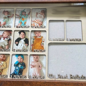 Custom First Year Photo Frame for Babies - Monthly Milestones Month 1 ...