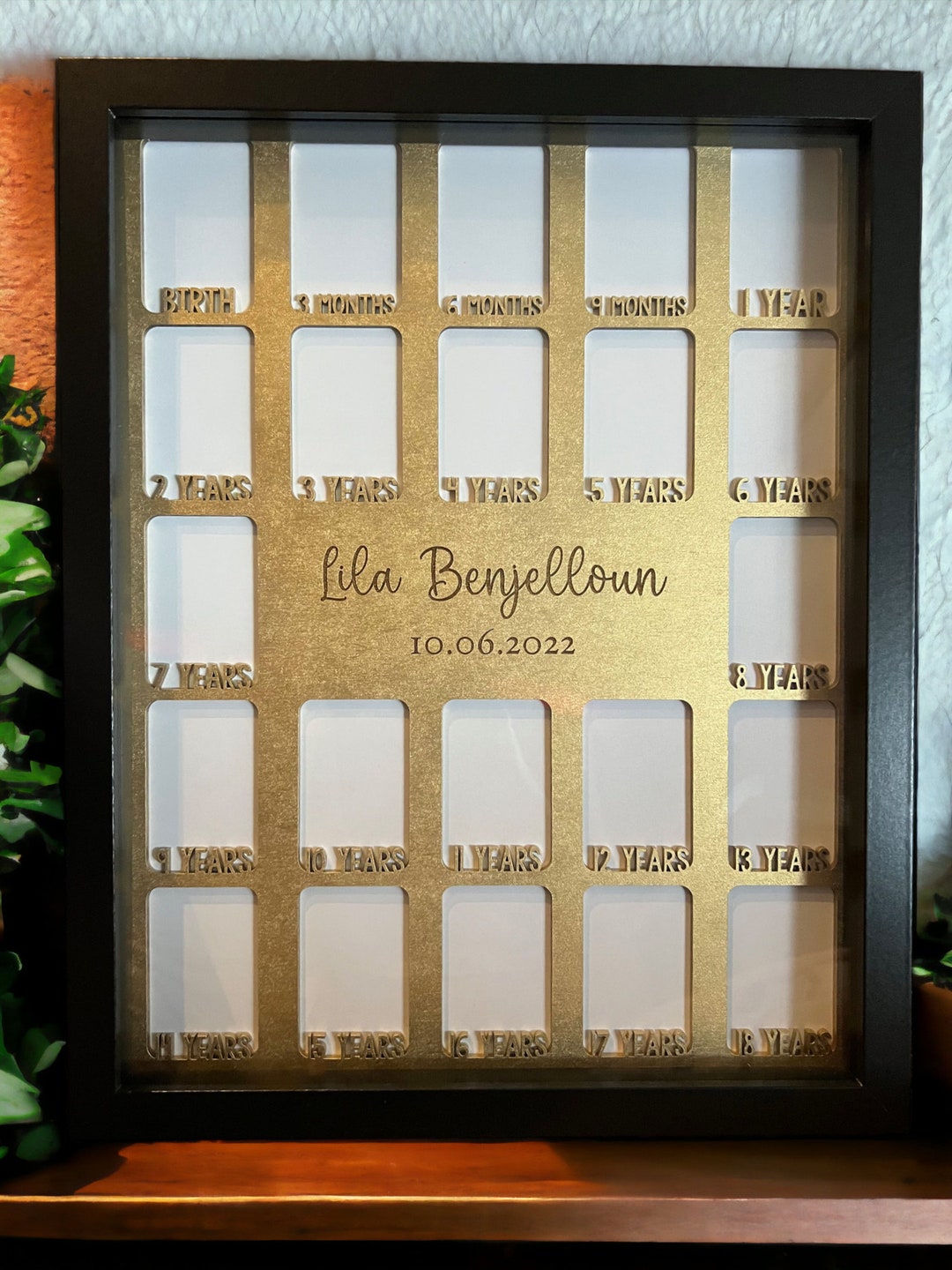 Custom Yearly Birth Through 18 Photo Frame for Children - First Year ...