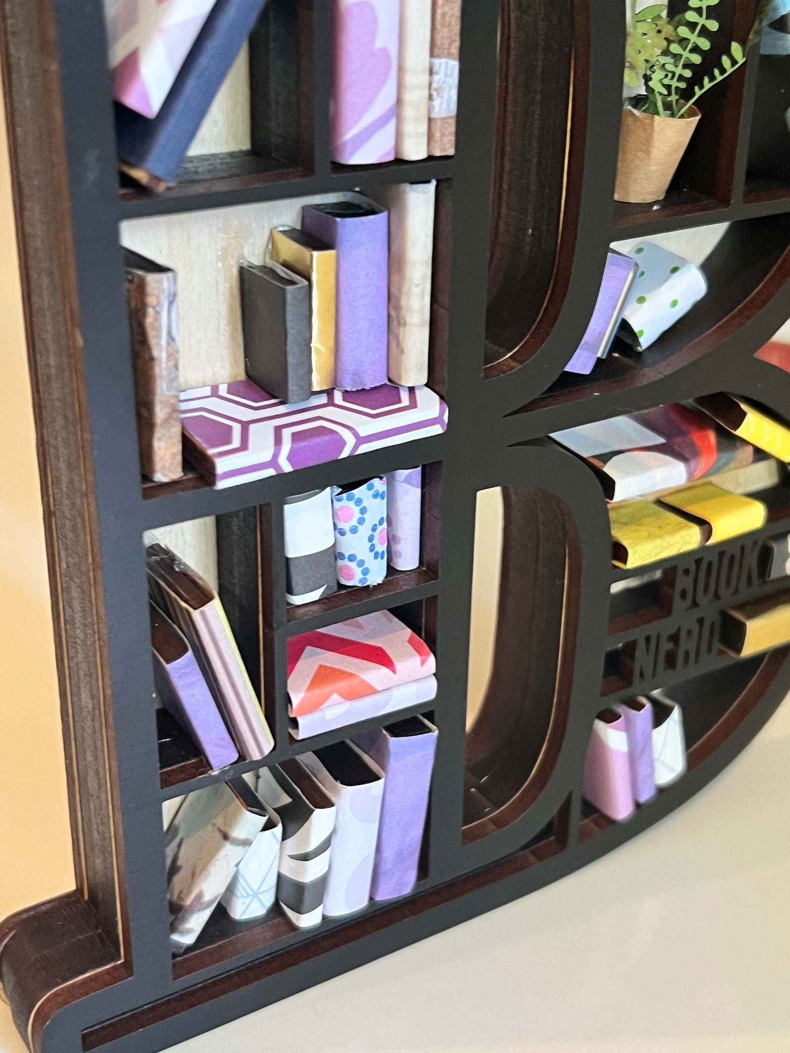 Custom Alphabet Letter Initial Book Lover Miniature Bookshelf - Book ...