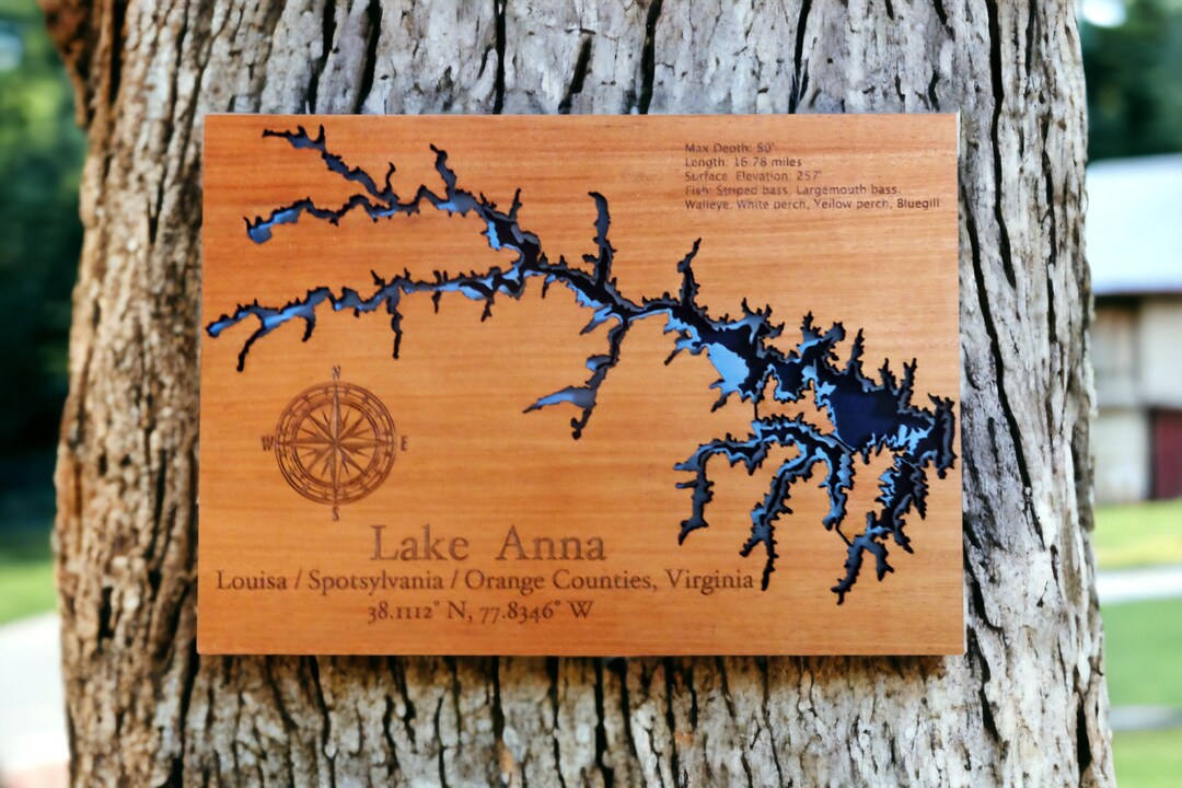 3D Wood Lake Depths Topographic Map, Lake Anna, Virginia - Perfect Lake ...