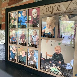 Custom First Year Photo Frame for Babies - Monthly Milestones Month 1 ...