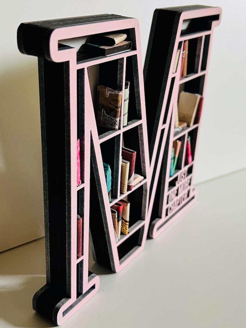 Custom Initial Alphabet Miniature Bookshelf -perfect Gift for Book ...