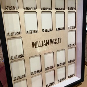 Custom Name Birth Through 18 Photo Slot Frame for Children First Year ...