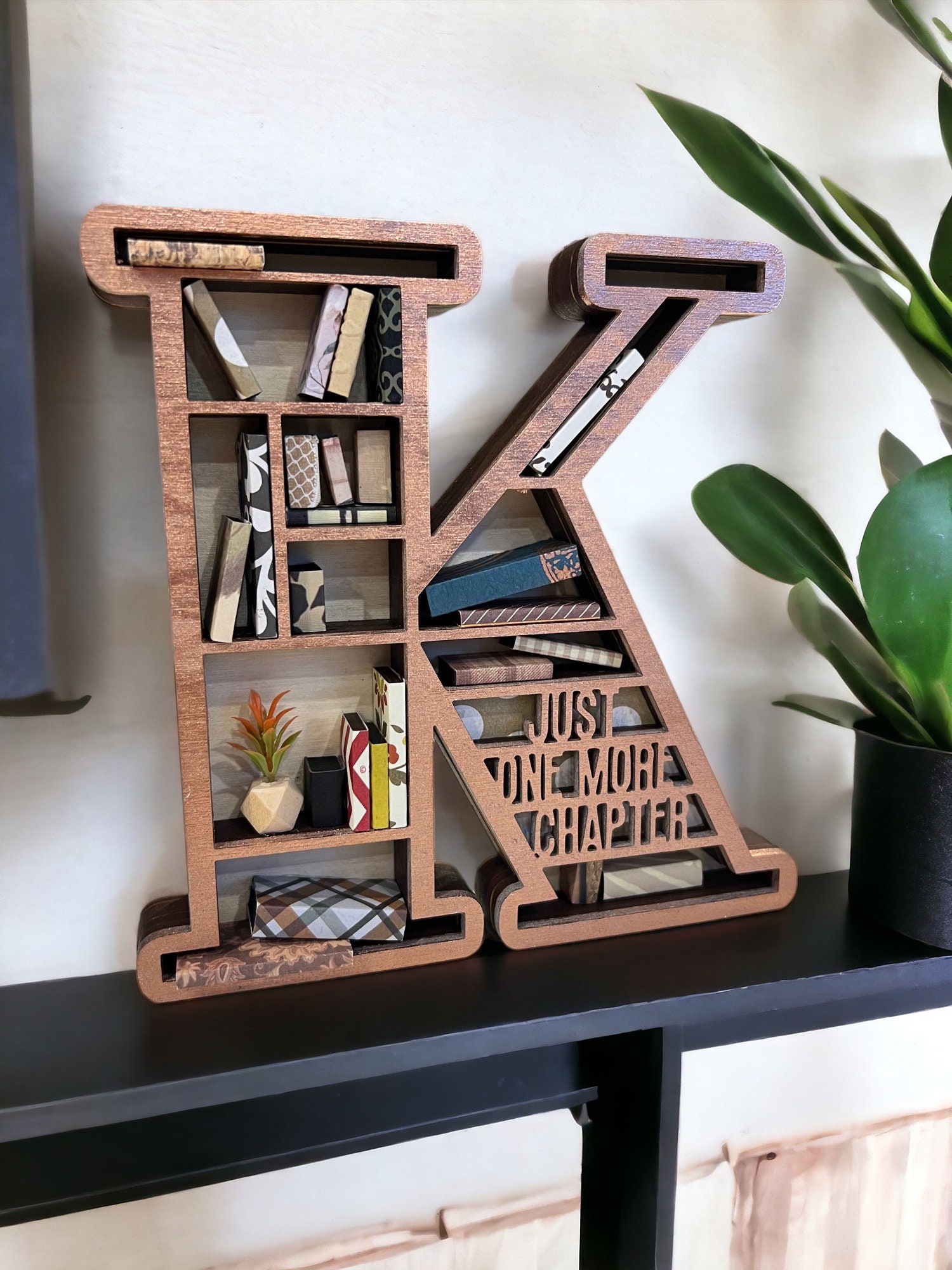 Custom Initial Miniature Bookshelf - Best Friend Gift, Unique Family ...