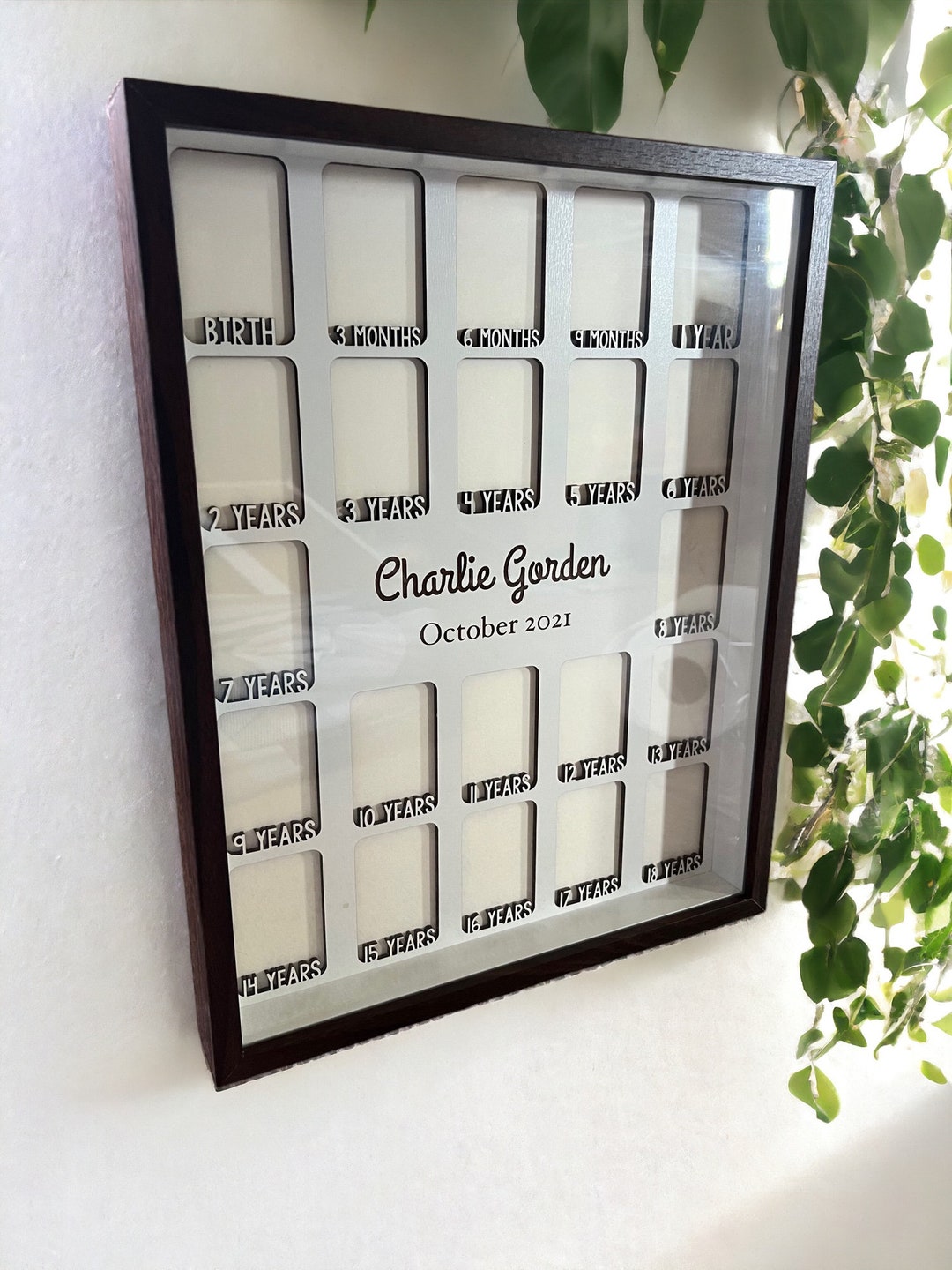 Custom Name Birth Through 18 Photo Frame for Children - First Year ...