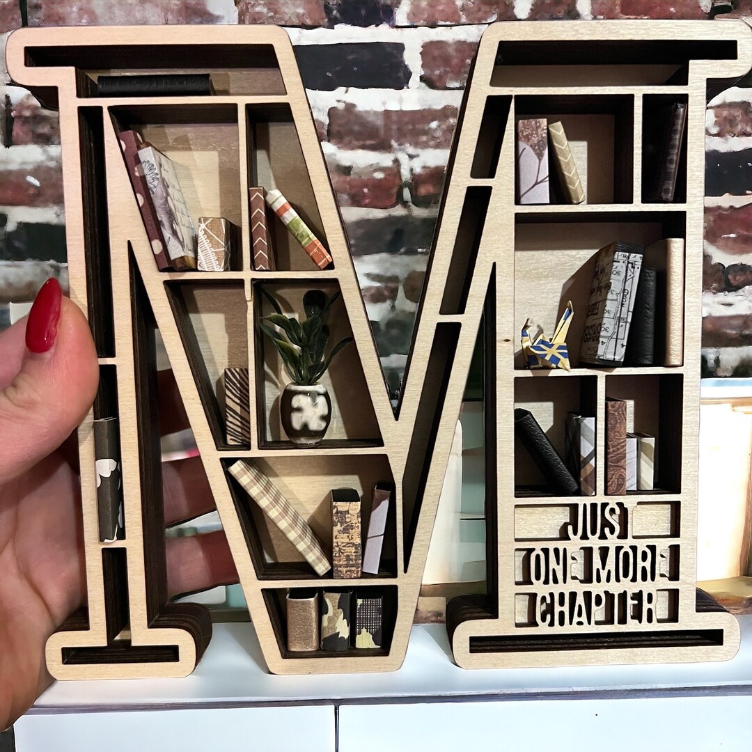 Book Lover Miniature Bookshelf - Book Shelf Sitter, Gift for Book Nook ...