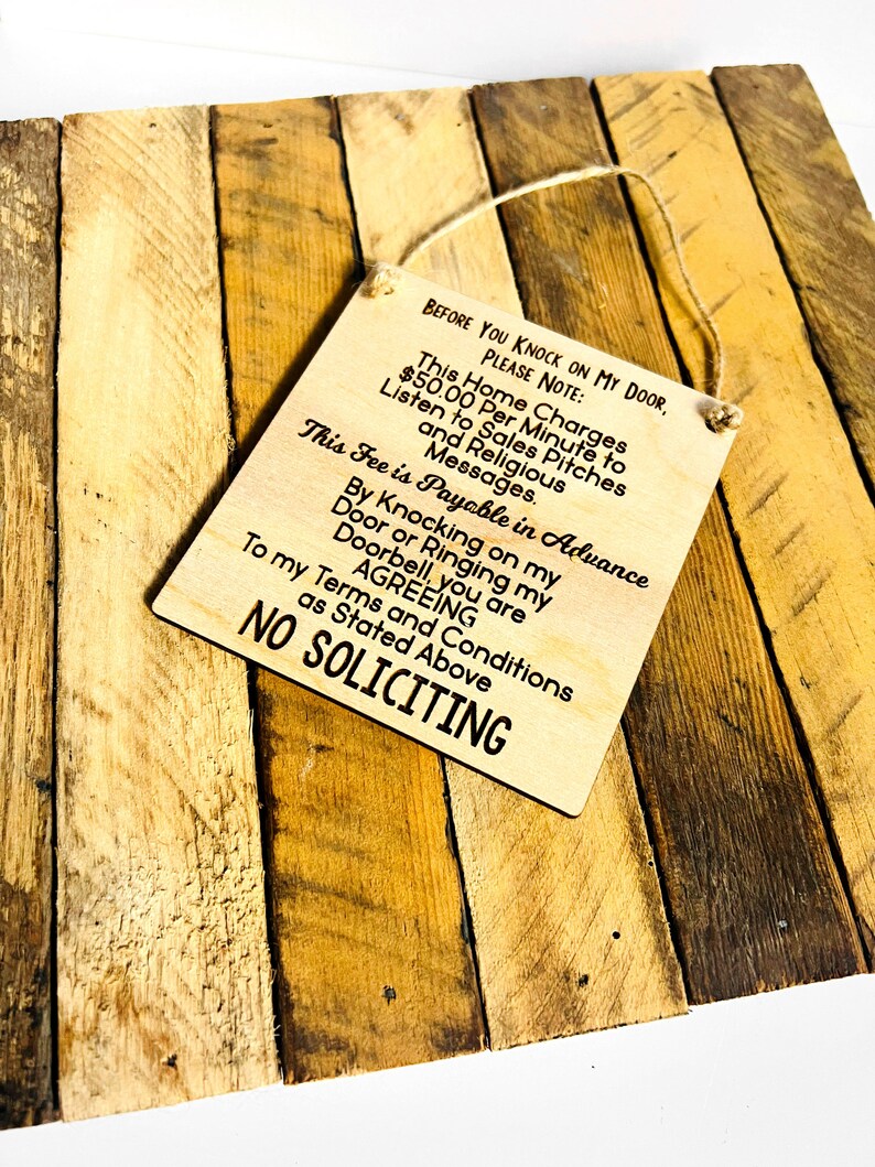 Funny No Soliciting Sign, Humorous Door Sign, Rustic Farmhouse - Etsy