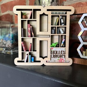Custom Alphabet Letter Initial Book Lover Miniature Bookshelf - Book ...