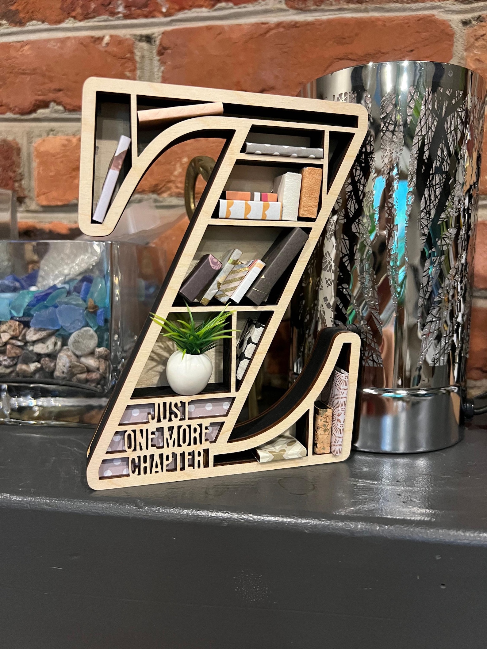 Custom Letter Initial Book Lover Miniature Bookshelf - Perfect Gift for ...