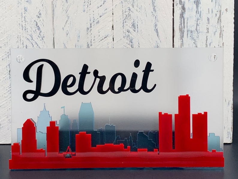 Detroit City Skyline Multilayer Acrylic Sign Michigan Gift - Etsy