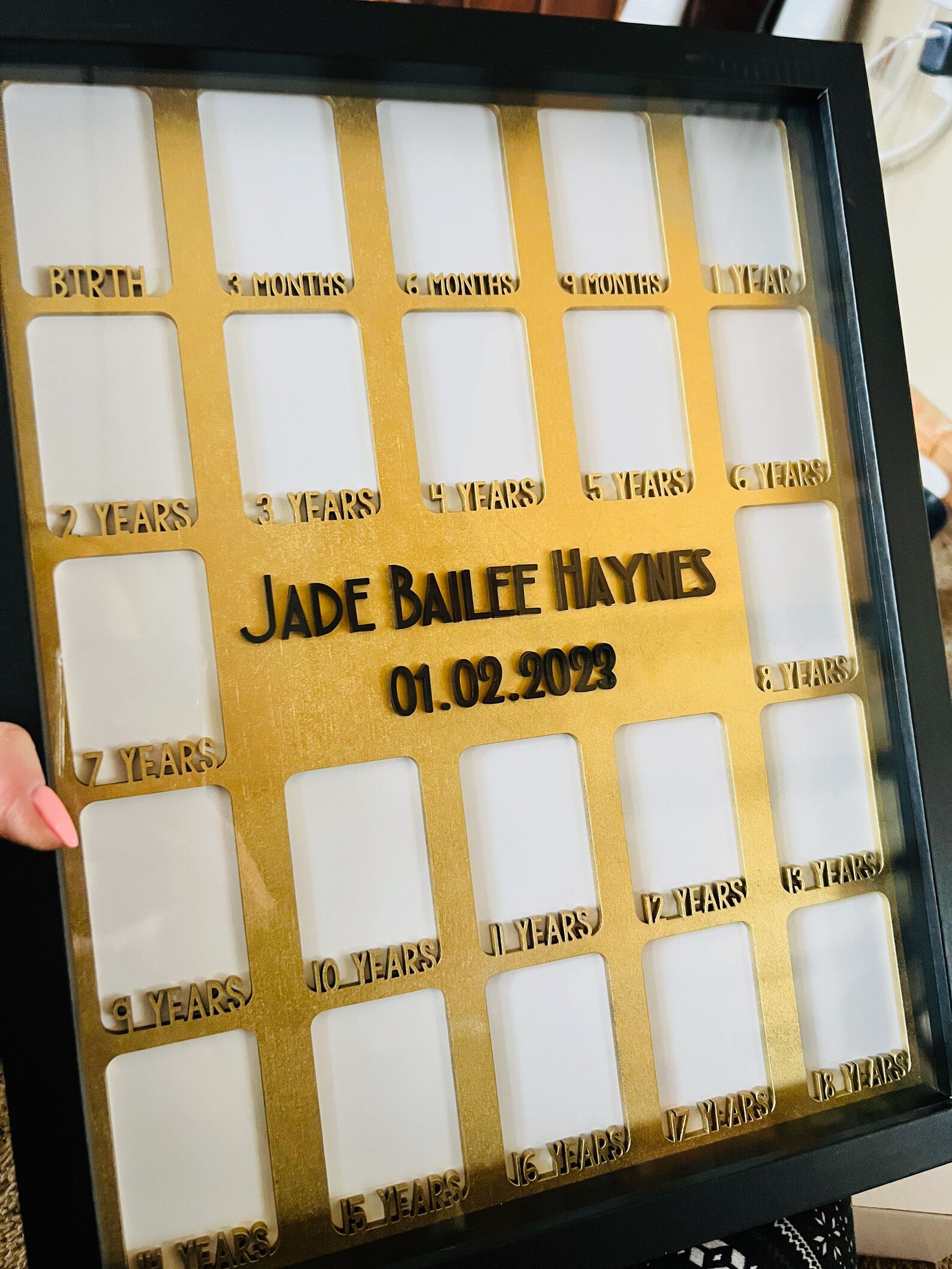 Custom Birth Through 18 Photo Frame for Children First Year - Etsy