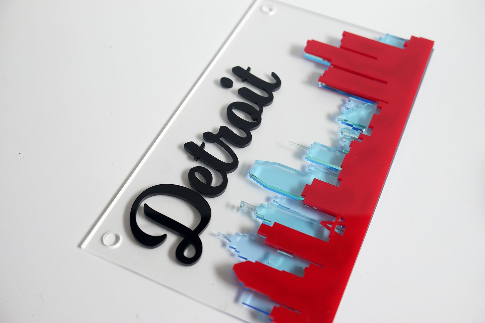 Detroit City Skyline Multilayer Acrylic Sign Michigan Gift - Etsy
