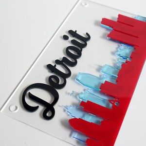 Detroit City Skyline Multilayer Acrylic Sign - Michigan Gift, Detroit ...