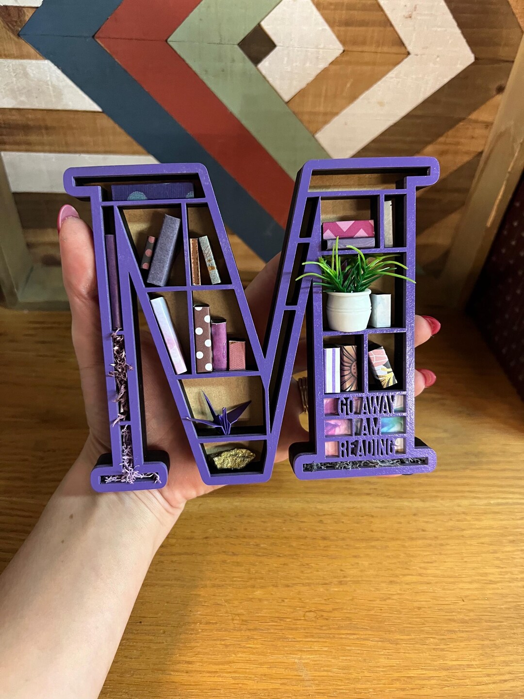 Custom Initial Alphabet Miniature Bookshelf -perfect Gift for Book ...