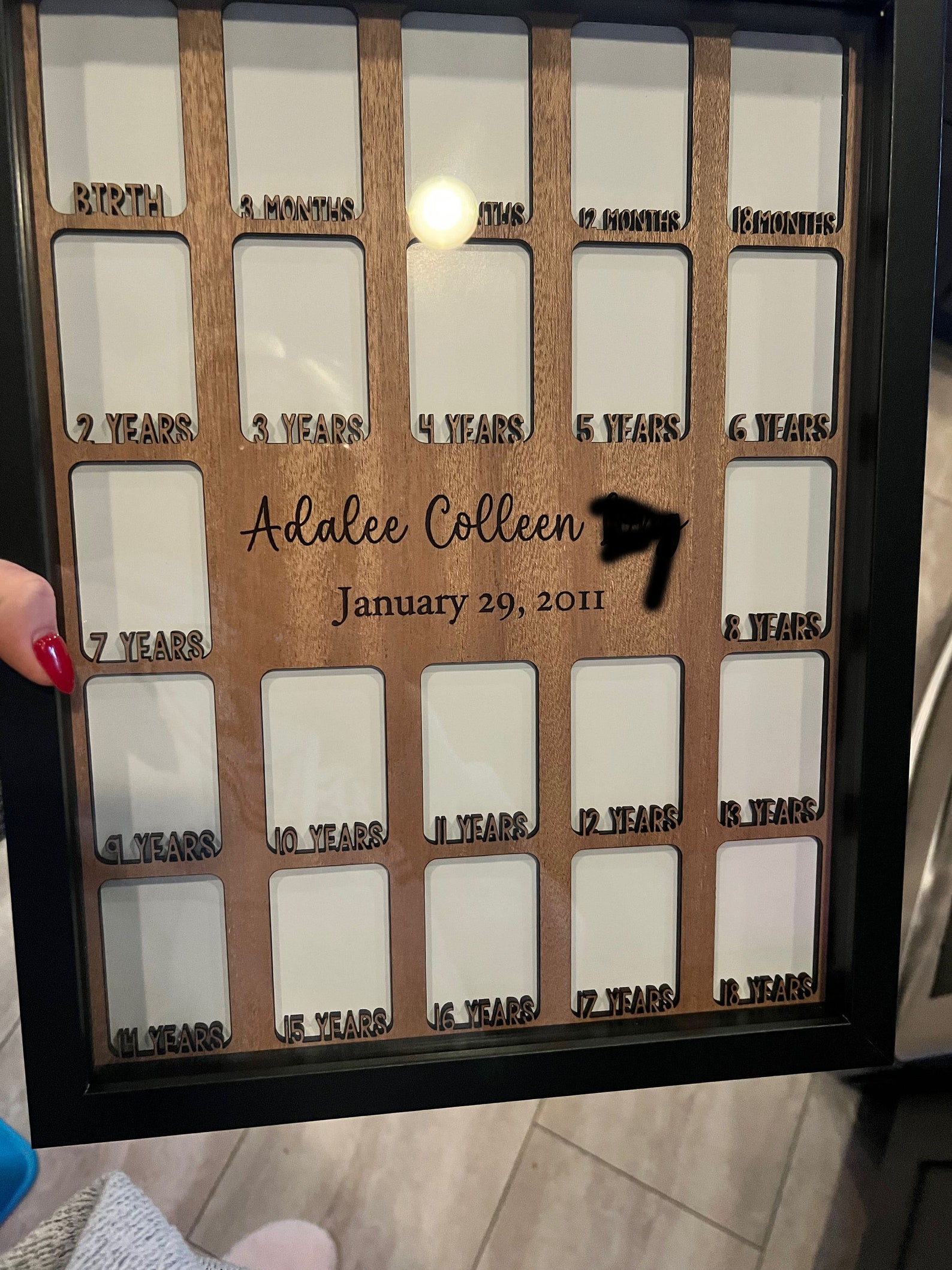 Custom Birth Through 18 Photo Frame for Children First Year, Months and ...