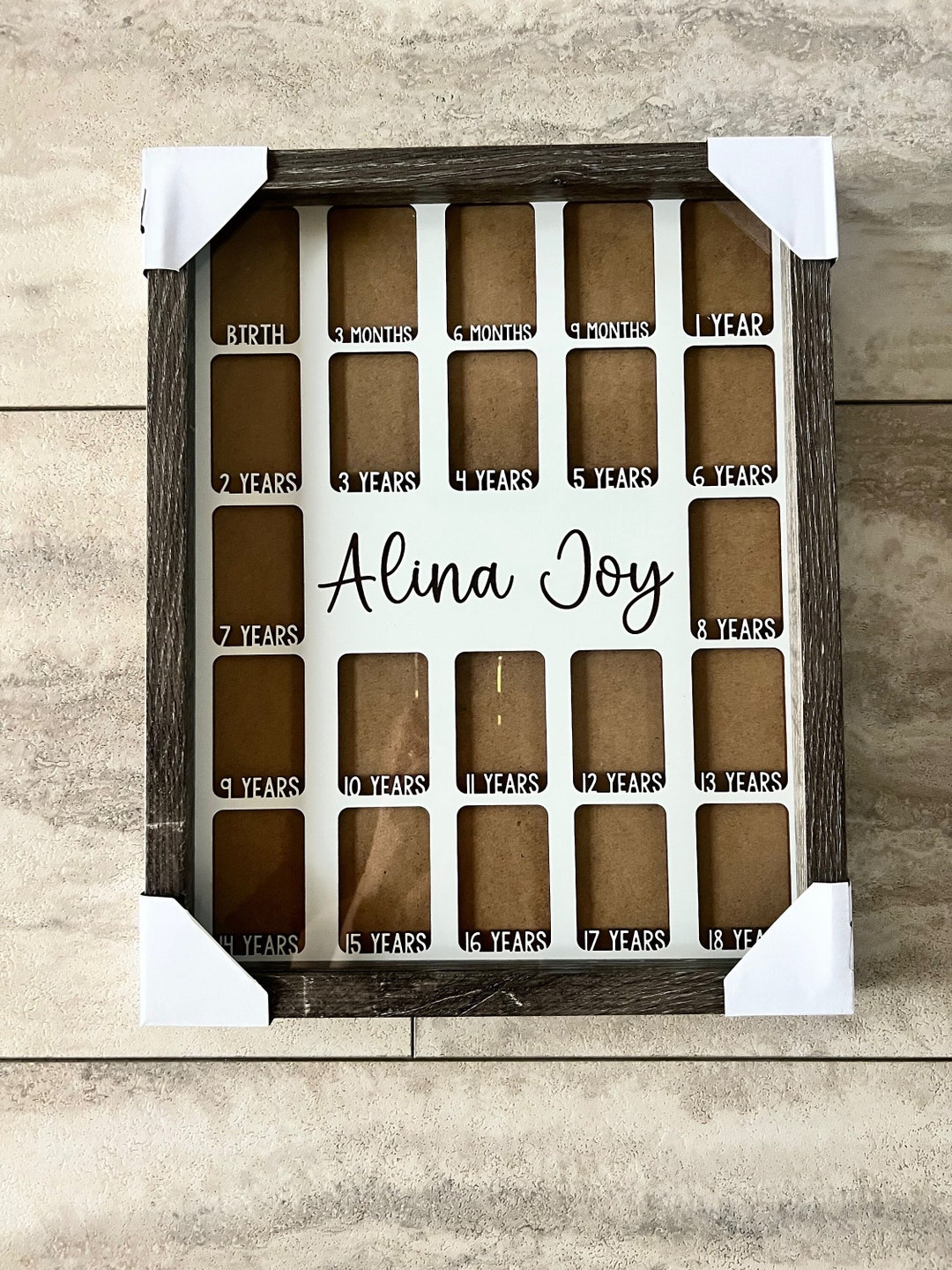 Custom Name and Birthday, Birth Through 18 Photo Frame for Children ...