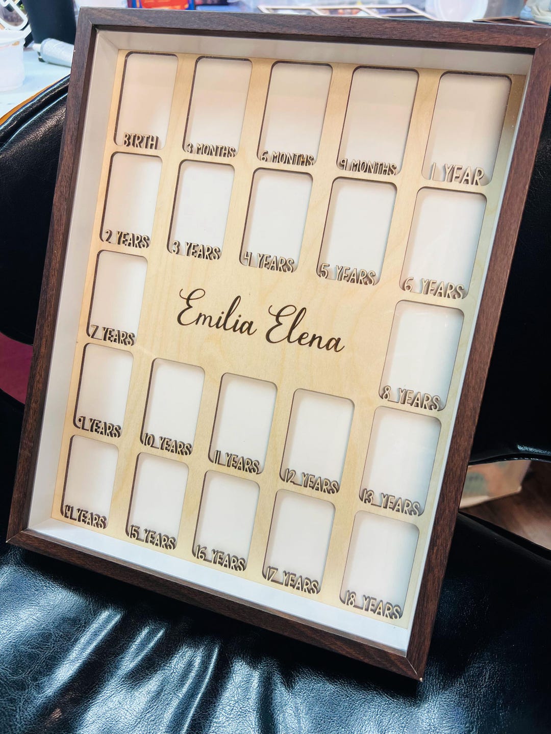 Custom Birth Through 18 Yearly Photo Frame for Children - First Months ...