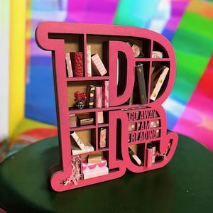 Custom Alphabet Initial Book Lover Miniature Bookshelf - Great Gift for ...