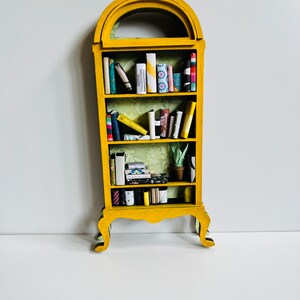 Tiny Desk Decor Miniature Bookshelf Book Nerd, Gift for Book Nook, Mini ...