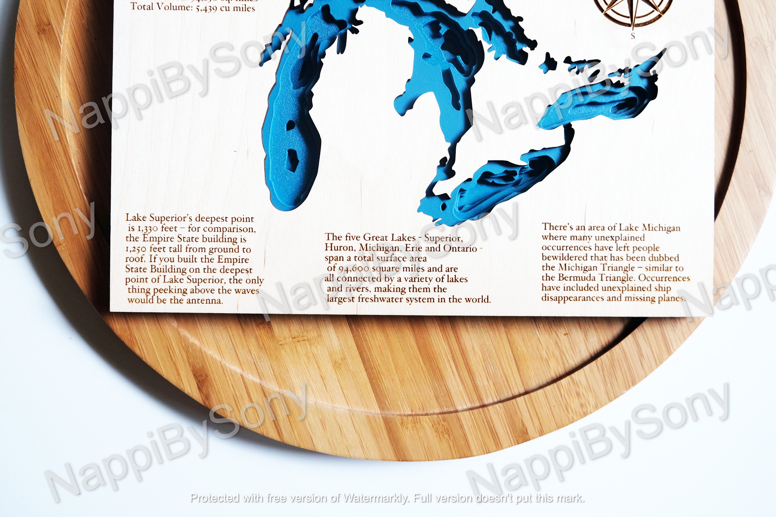 Digital File Great Lake Depth Map - SVG, PDF, PNG - Laser Cut ...